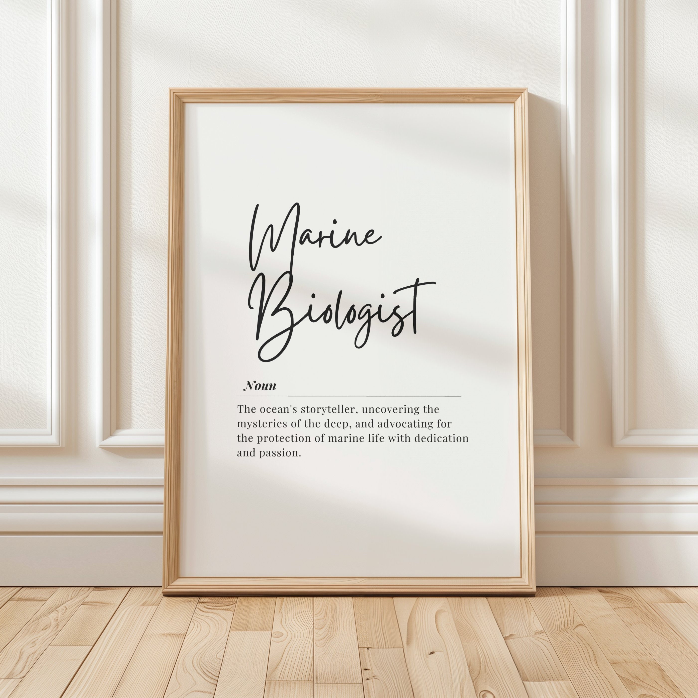 Marine Biologist Definition Art Print, Marine Science Wall Decor ...