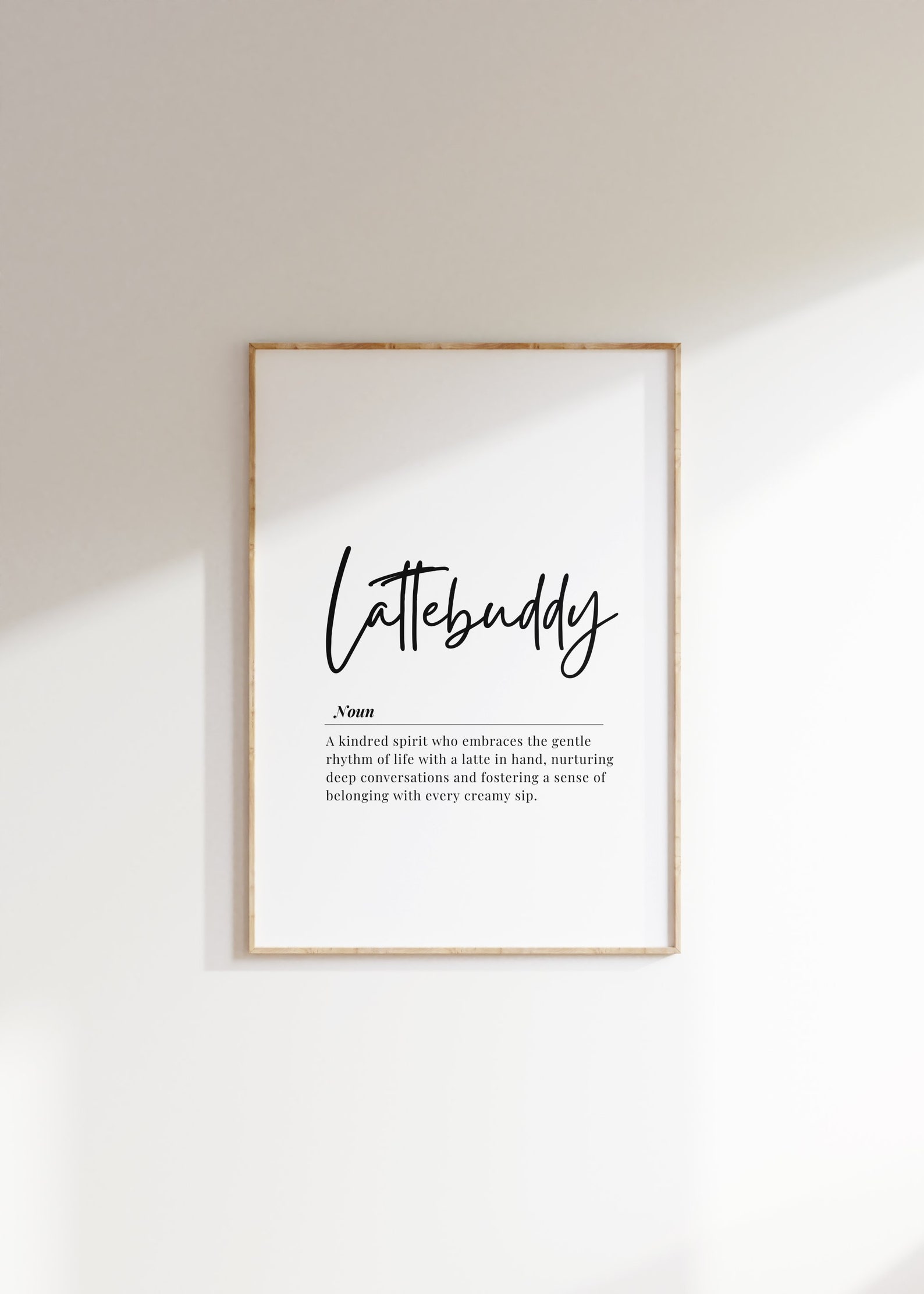 Latte Buddy Quote Print, Modern Calligraphy Wall Art, Coffee Lover ...