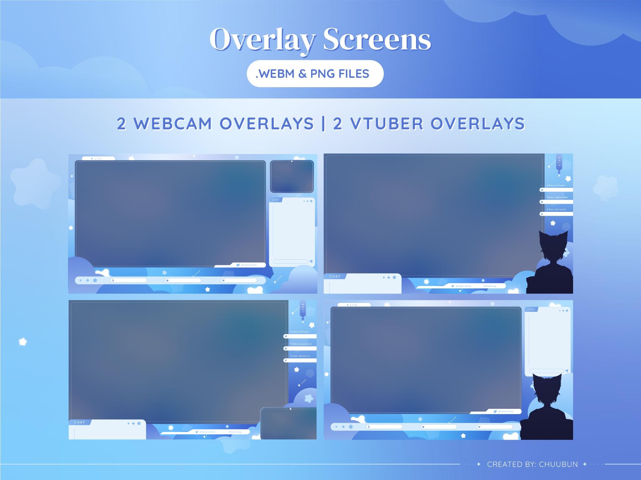 ANIMATED Blue Starry Clouds Stream Pack | Blue Sky Stream Overlay ...
