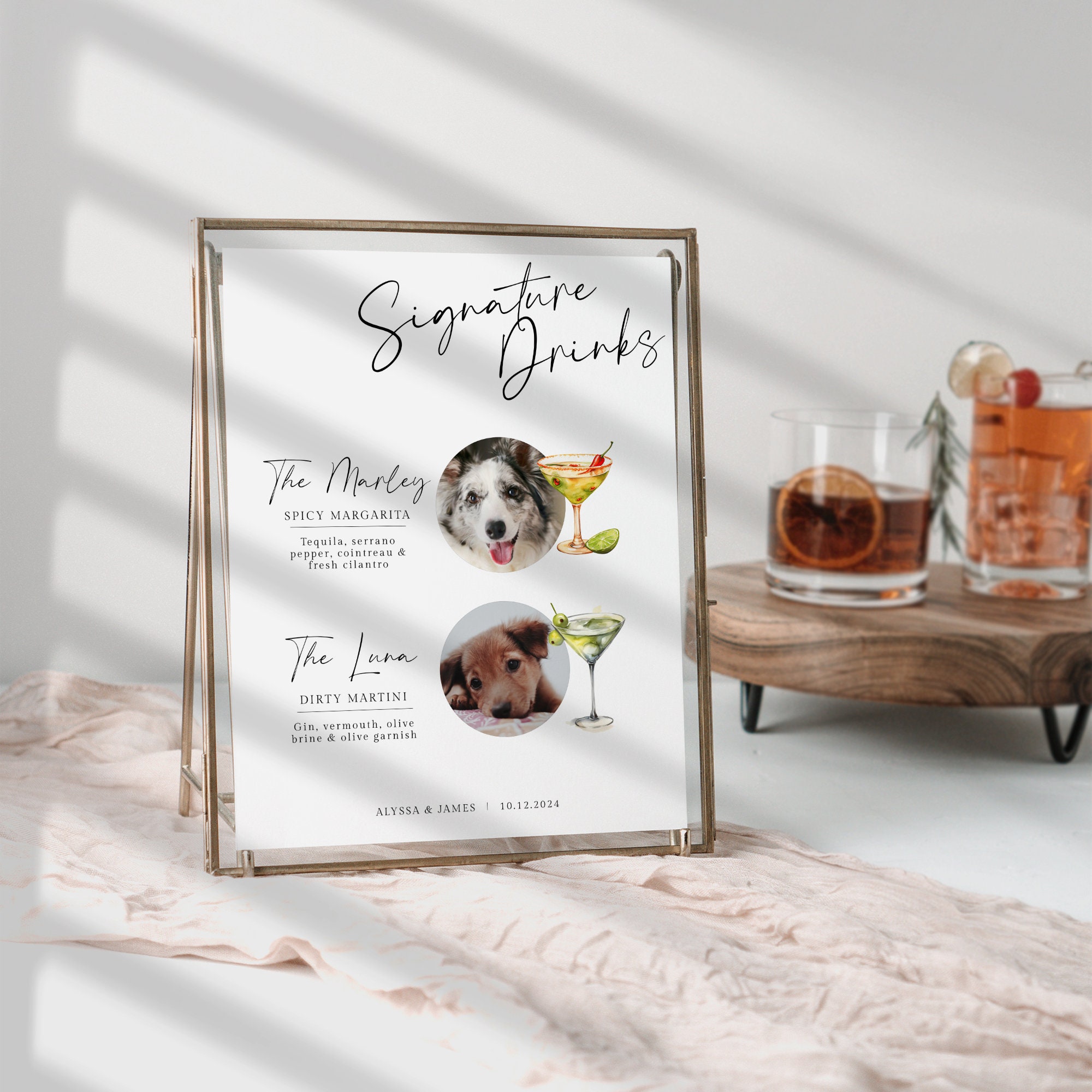 Dog Signature Drink Sign Signature Drink Wedding Sign - Etsy