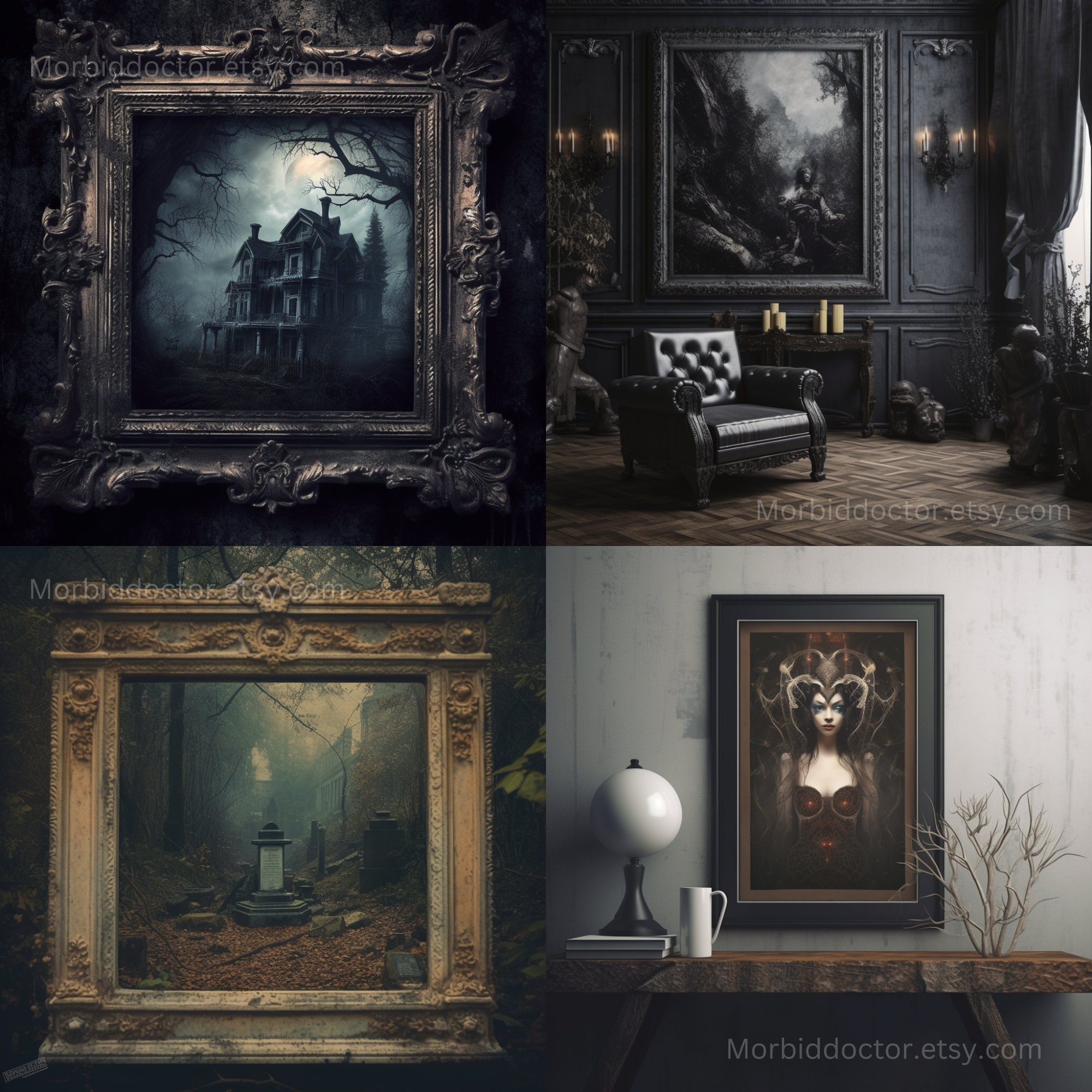 Frame Mockup ,dark Renaissance, Morbid Mockups, High Quality, Wall ...