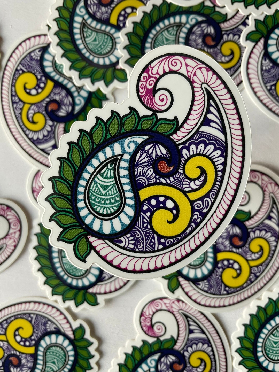Handmade Waterproof Paisley Mandala Stickers, Laptop Decals - Etsy