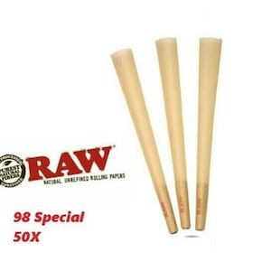 Authentic RAW Classic Special 98mm Pre Rolled Cone 50 / 100 / 150 / 200 ...