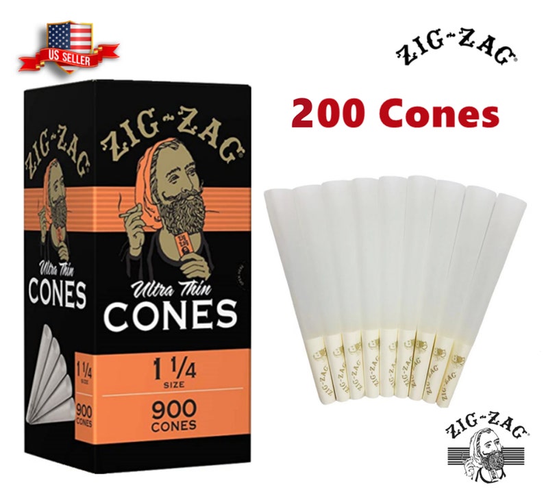 Zig-zag Ultra Thin Cone - 1 1/4 Size - 100 - 200 or 300 Cones ...