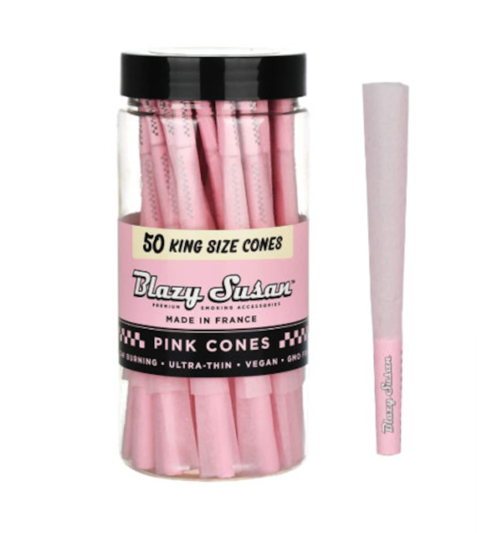 Blazy-susan Pink Purple Unbleached Pre Rolled Cone 50 Ct 98mm 53mm King ...