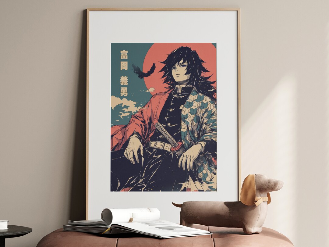 Demon Slayer Poster Giyu Tomioka, Water Hashira, Kimetsu No Yaiba ...