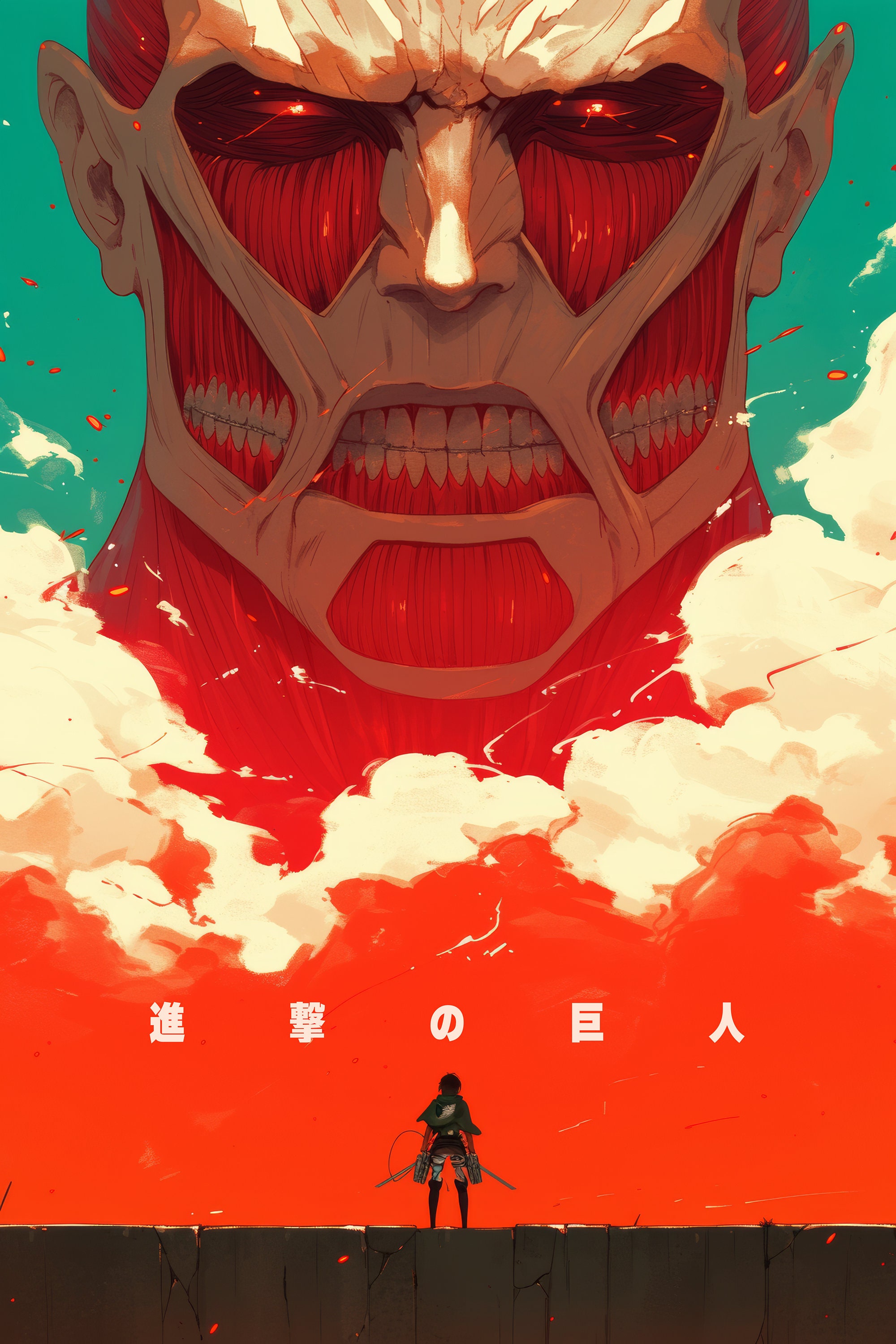 Attack on Titan Poster Mikasa Ackerman Poster, AOT Poster, Colossal ...
