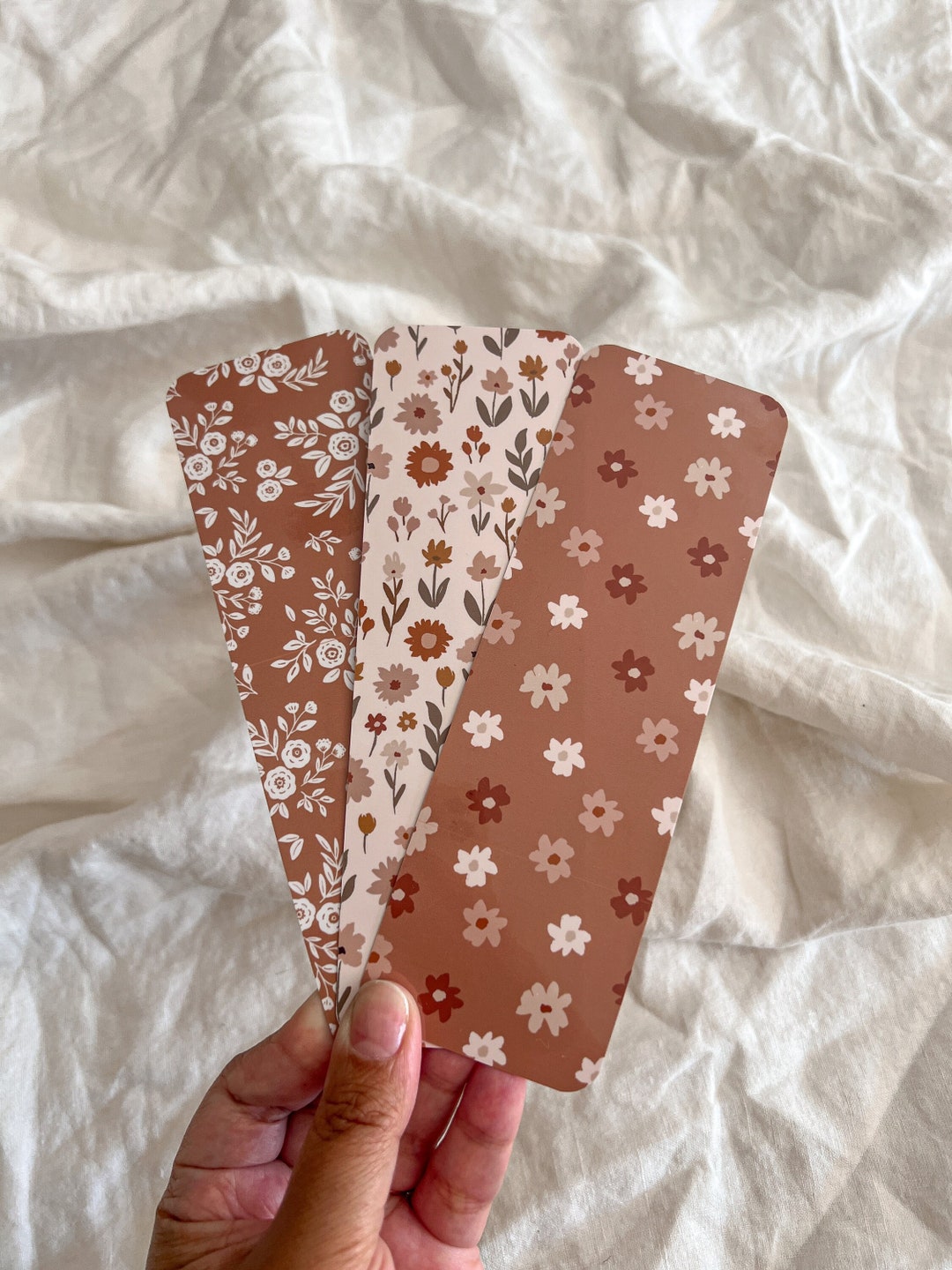 Neutral Florals Collection - Handmade Bookmarks, Available as Set or ...