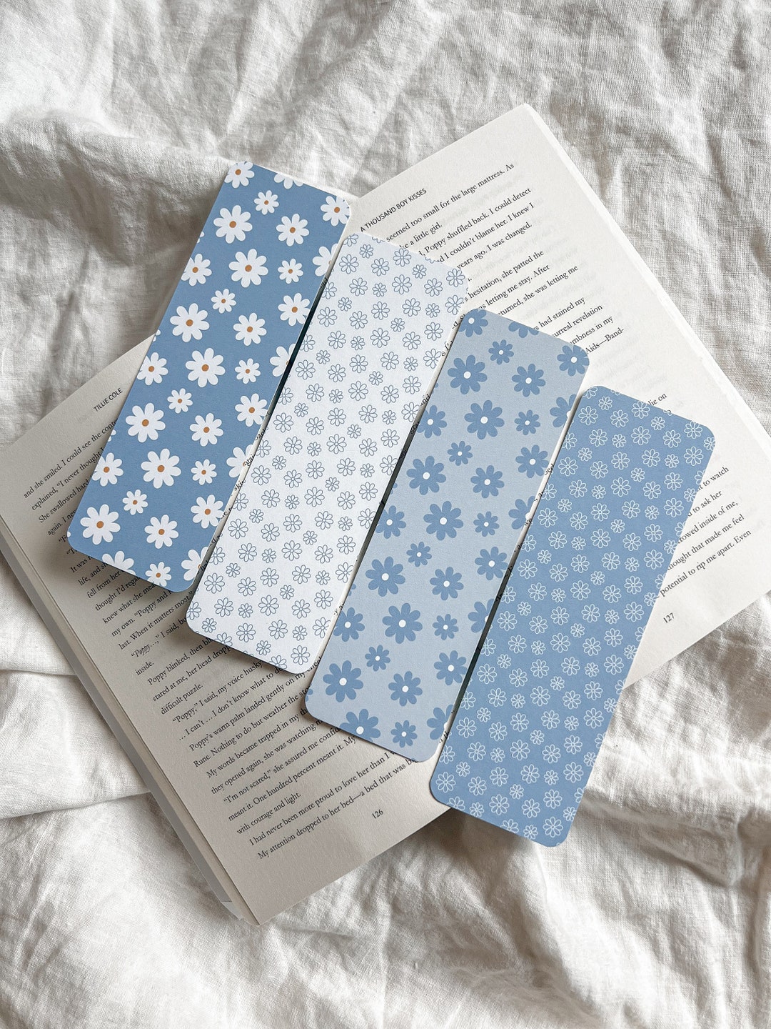 Blue Daisies Collection Handmade Bookmarks, Available as Set or ...