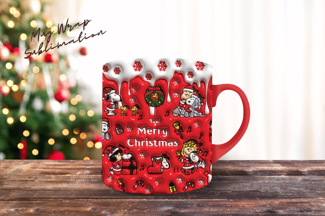 3D Inflated Peanuts Christmas Mug 3D Puffy Cartoon Character - Etsy