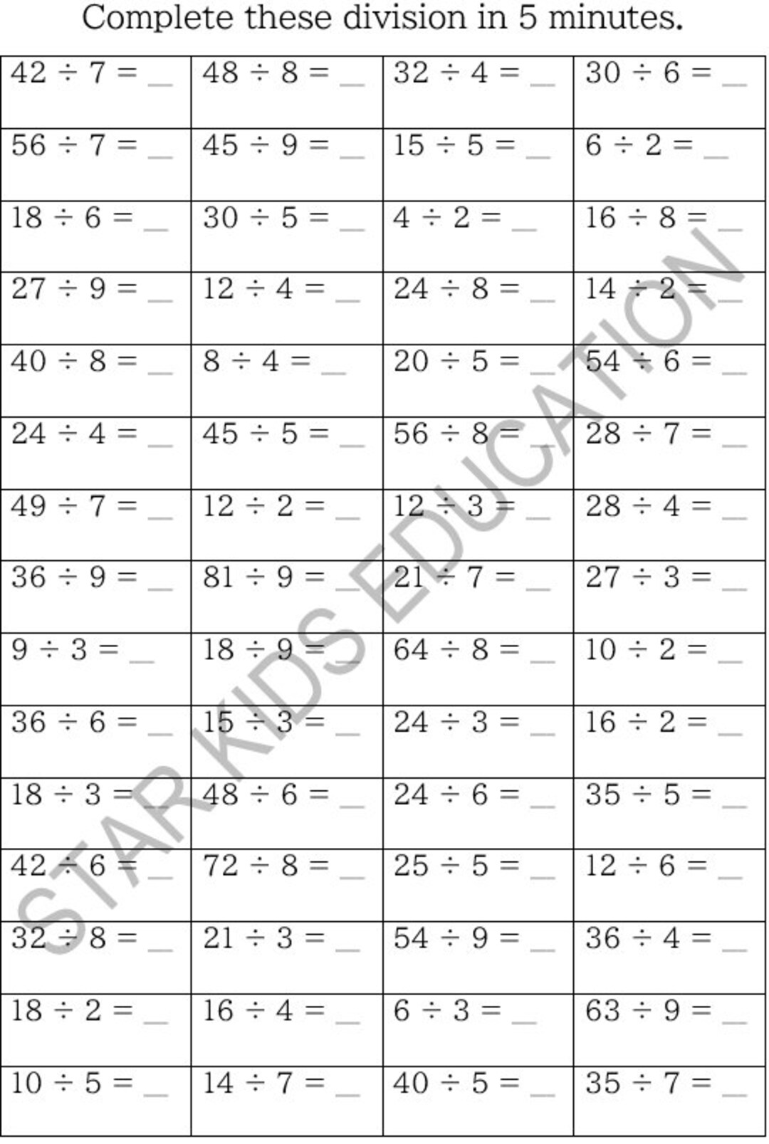 20 Printable Division Worksheet Bundles Simple Division Digital File ...