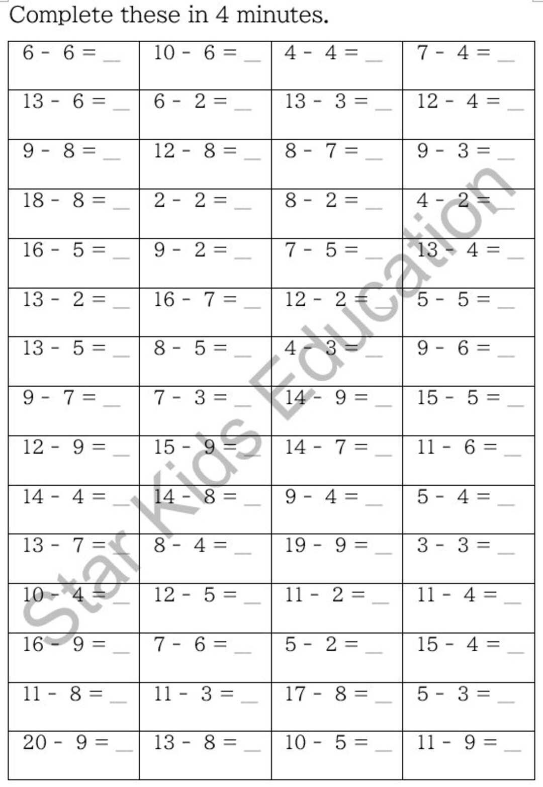 20 Printable Subtraction Worksheet Bundles Simply Subtraction Digital File - Etsy Australia