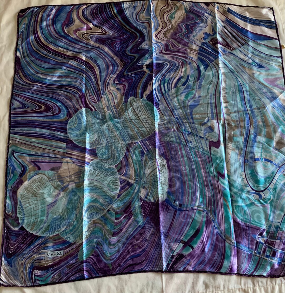 Vintage Art Van Gogh Inspired Swirly Blue Night Sky Square Scarf - Etsy
