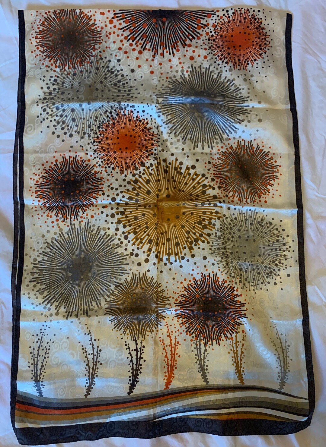 Vintage Dandelion Scarf Soft Long Size Shawl Beautiful Elegant Design ...