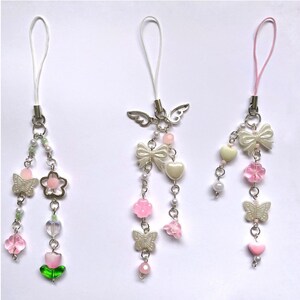 Phone Charm Beaded Keychain Kpop Collect Book Keyring, Aesthetic Phone ...