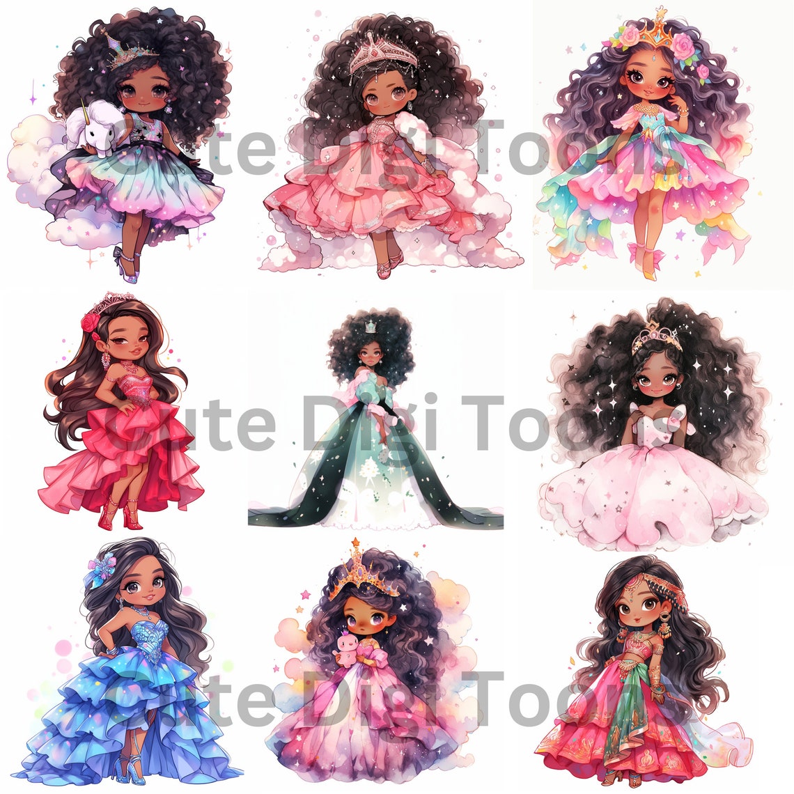 Fairy Tale Princess Clipart Digital Downloads, - Etsy