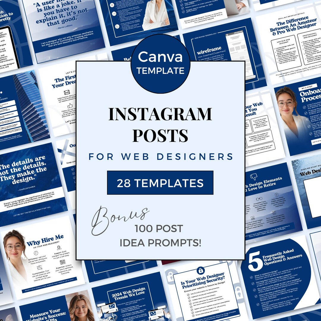 Web Design Instagram Post Templates for Web Designers Social Media ...