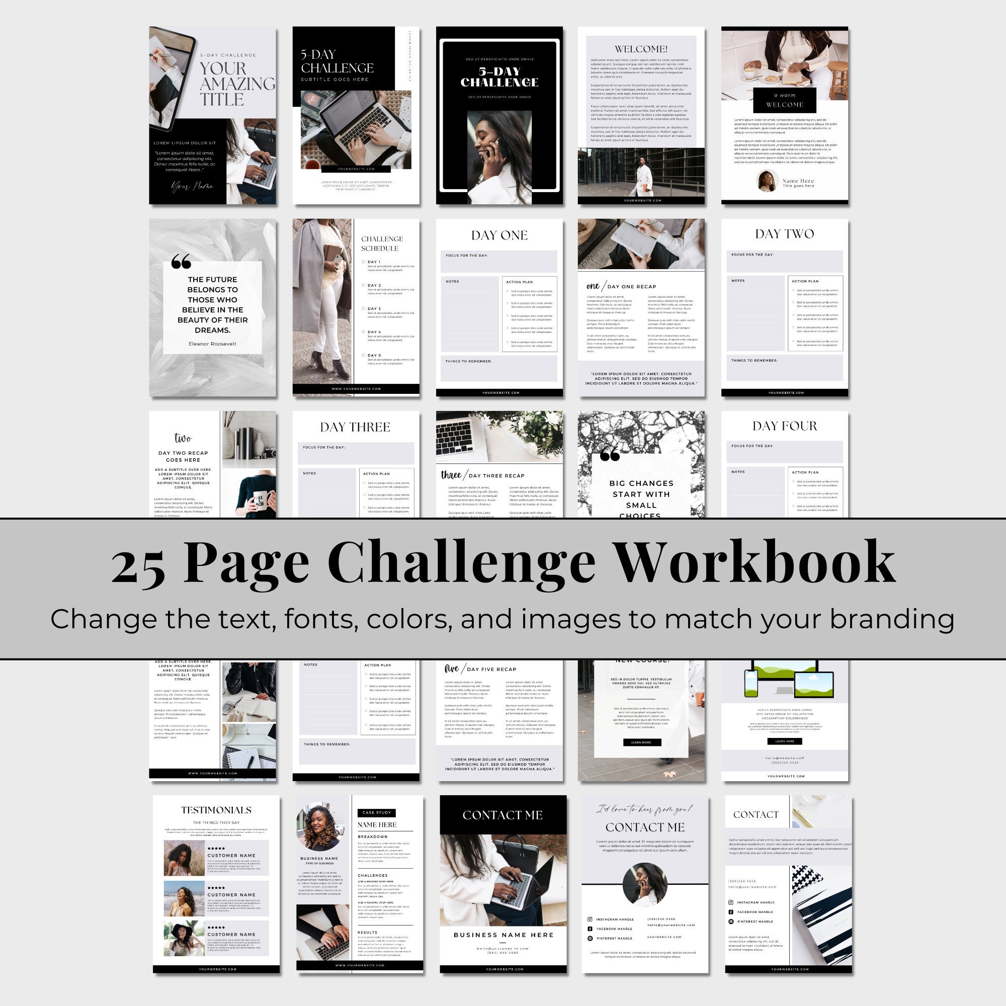 Workbook Template Canva Challenge Template Worksheet Lead Magnet Coach ...