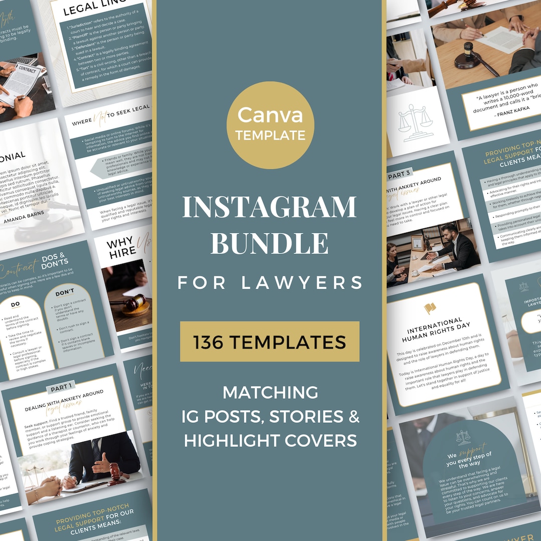 Lawyer Templates Canva Law Office Instagram Posts Law Firm Social Media ...