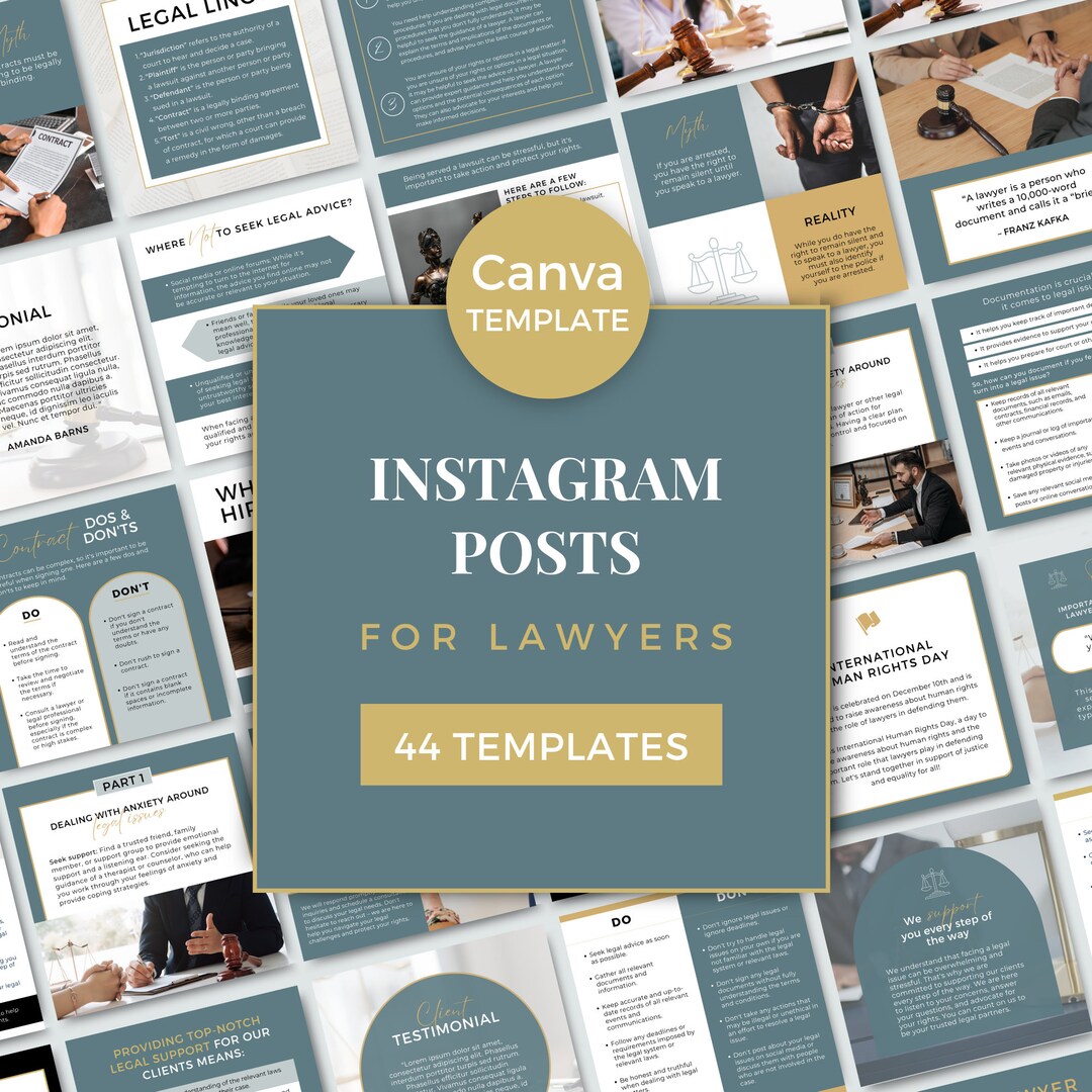 Lawyer Templates Canva Law Office Instagram Posts Law Firm Social Media ...