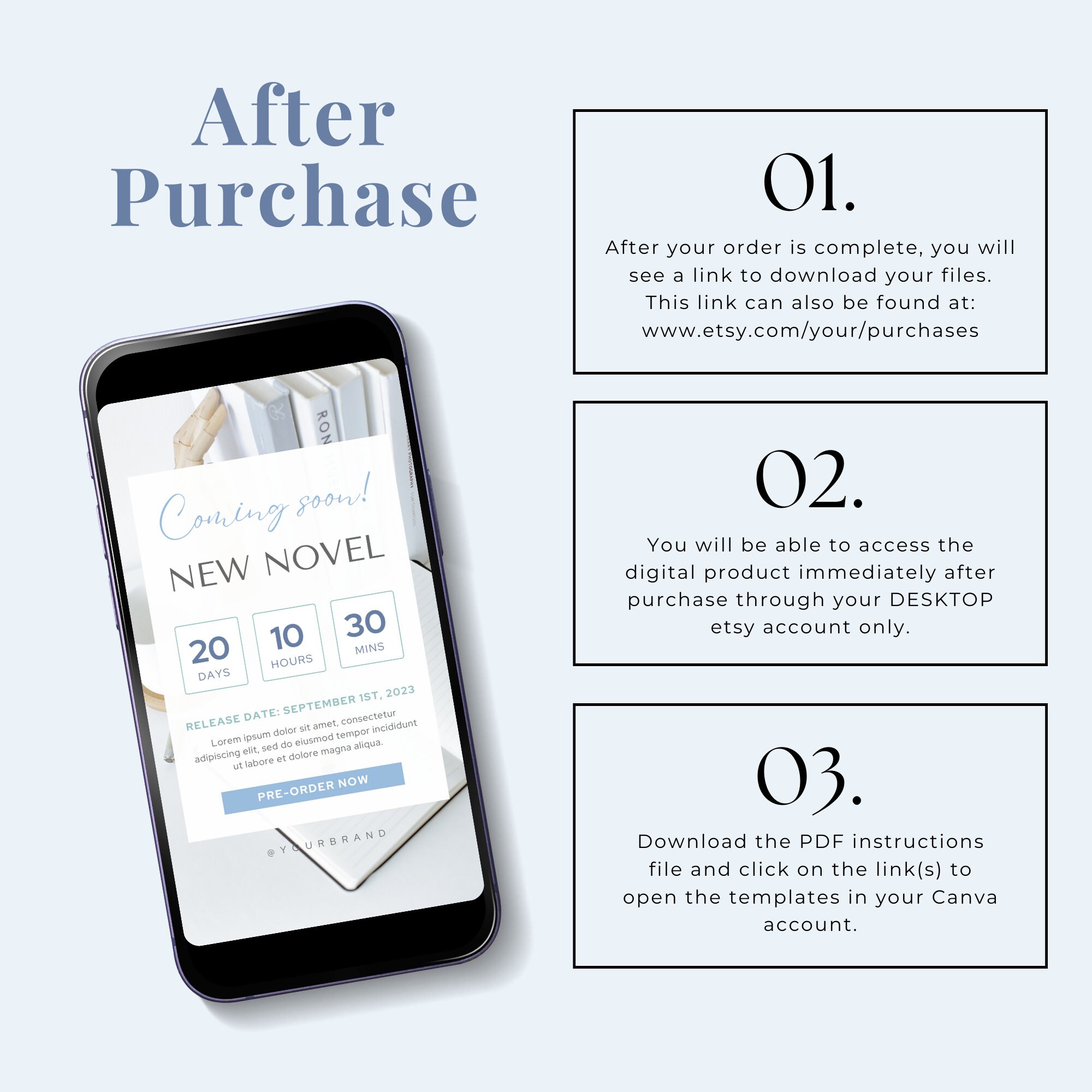 Author Instagram Posts Canva Template Writers Social Media Stories ...