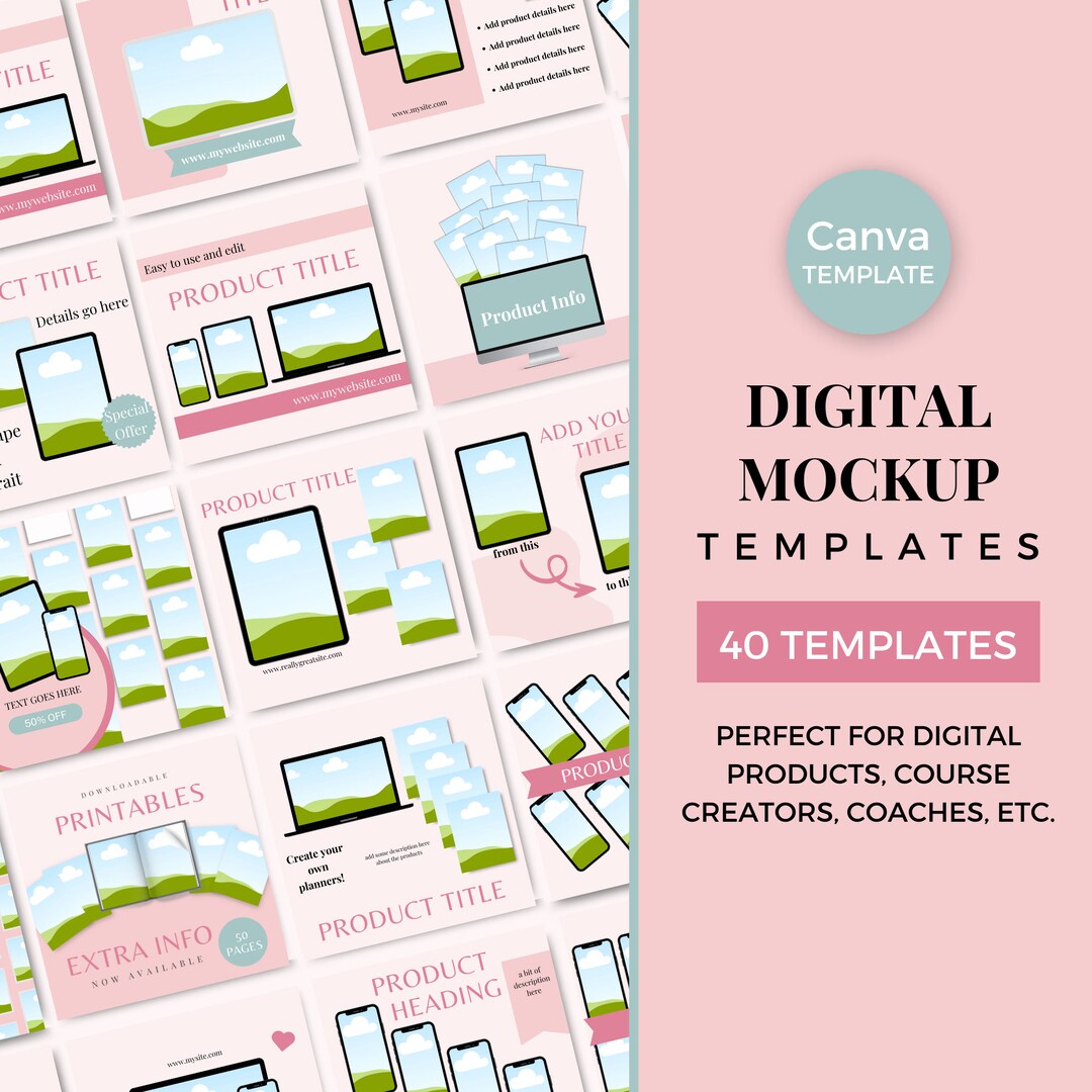Digital Product Listing Mockup Template Etsy Listing Template Canva ...