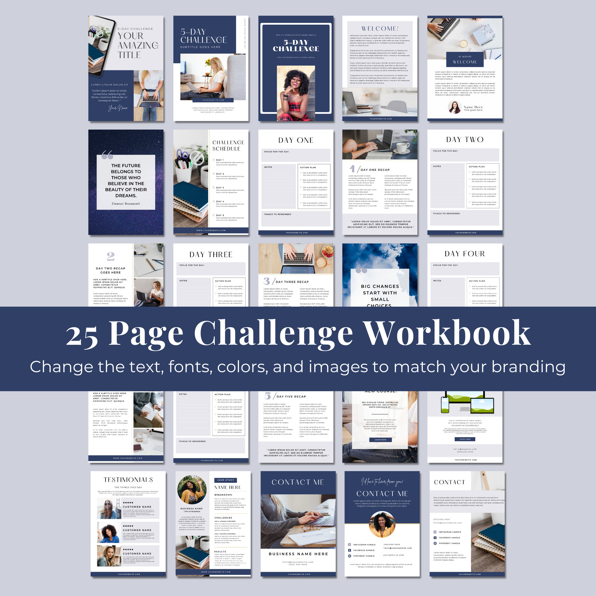 Workbook Template Canva Challenge Template Worksheet Lead Magnet Coach ...