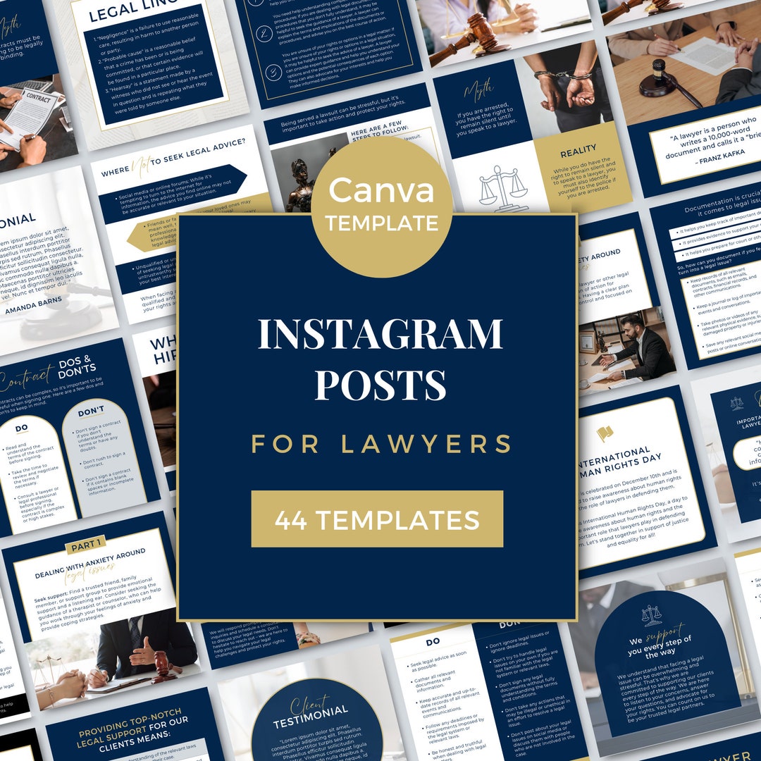 Lawyer Templates Canva Law Office Instagram Posts Law Firm Social Media ...