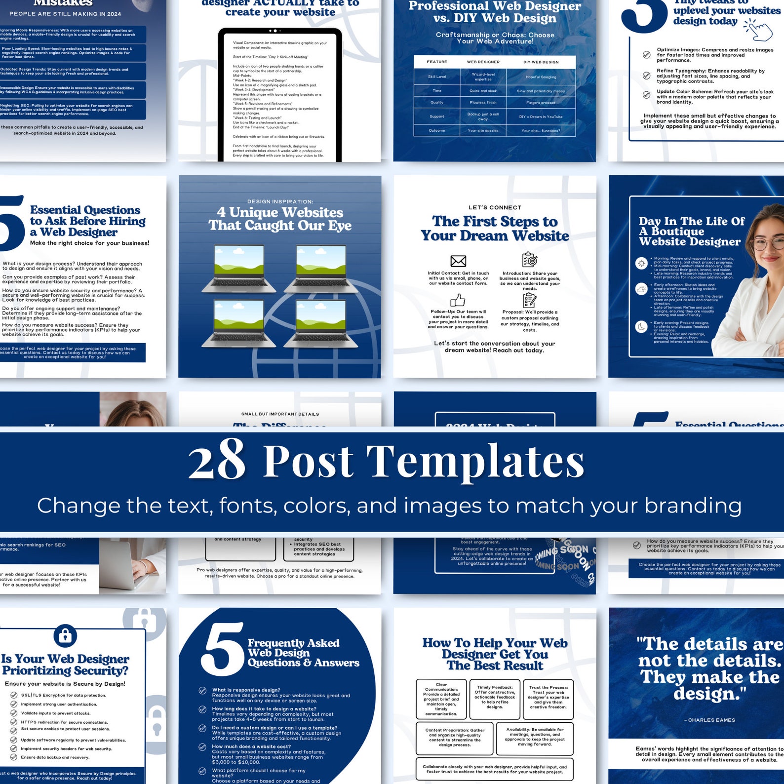 Web Design Instagram Post Templates for Web Designer Social Media Story ...