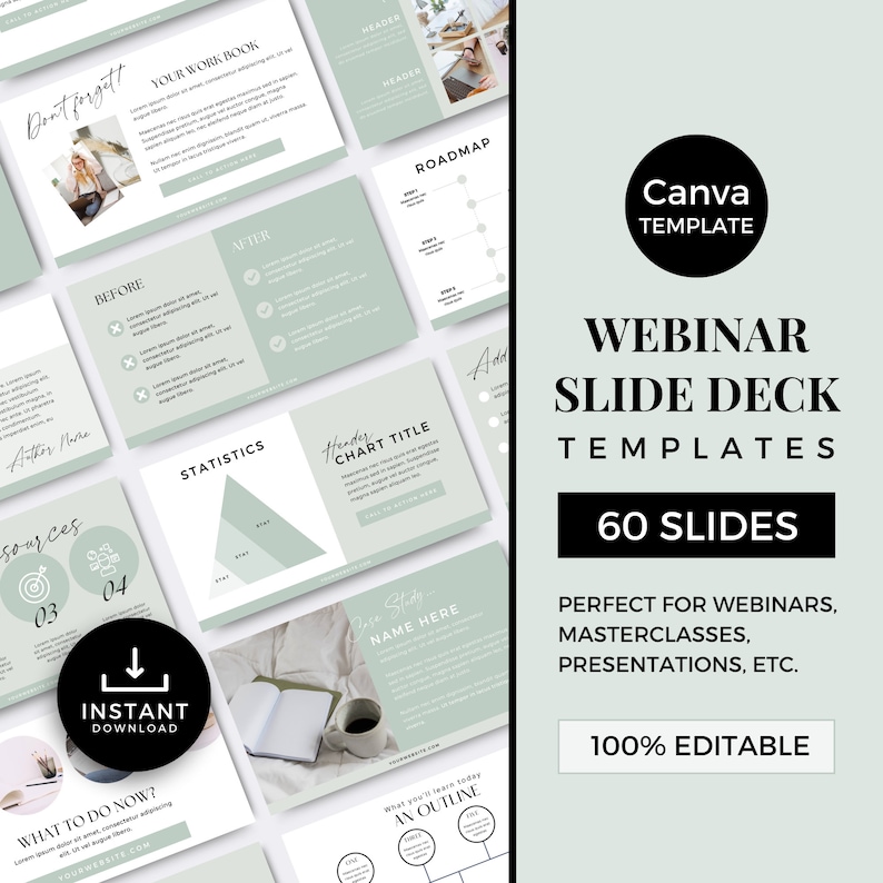 Slide Deck Template Canva Presentation Template Canva Masterclass Template Webinar Slide Deck ...