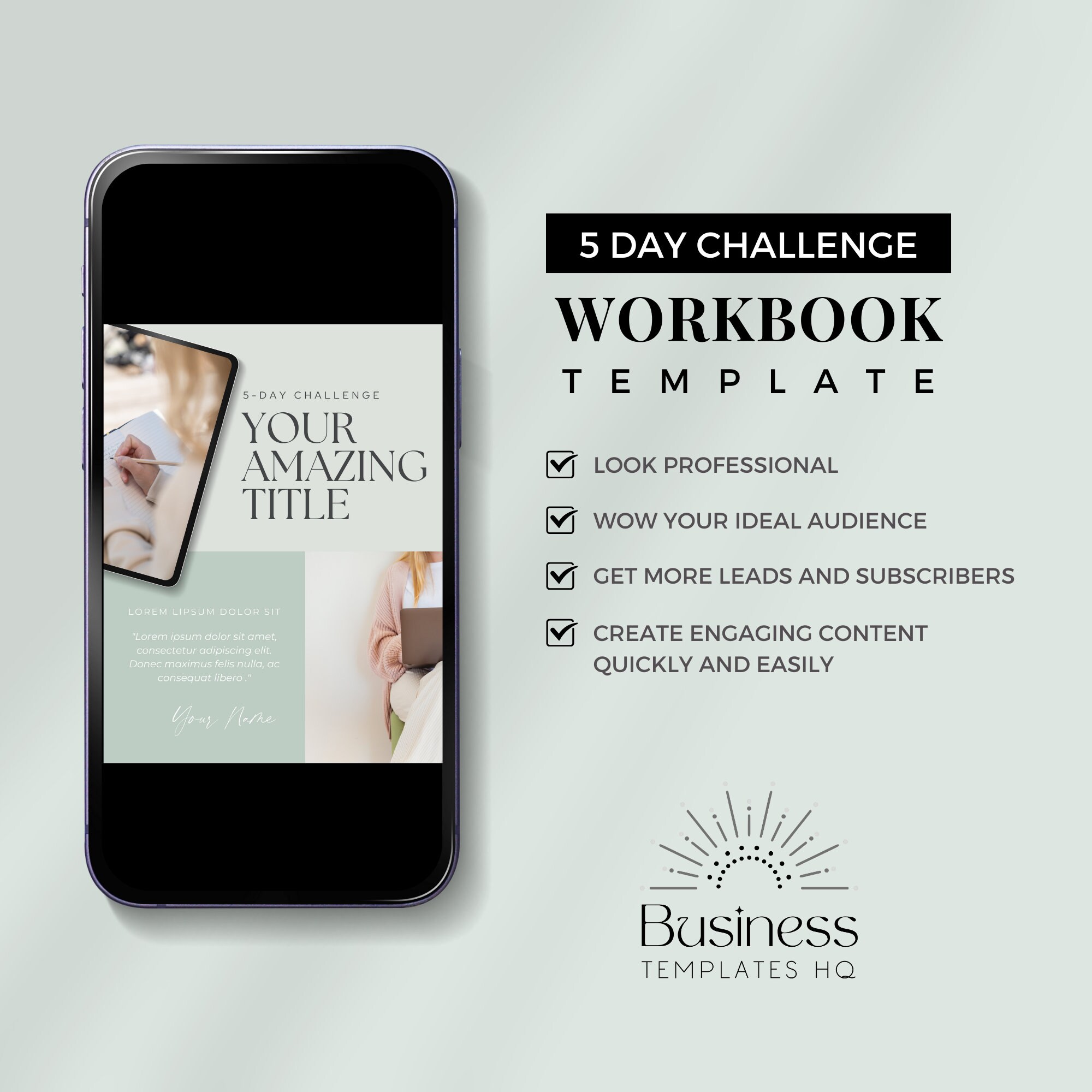 Workbook Template Canva Challenge Template Worksheet Lead Magnet Coach ...