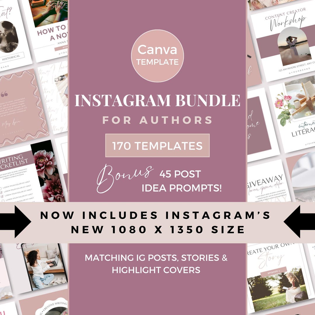 Author Instagram Bundle | Canva Templates for Writers & Bookstagram ...