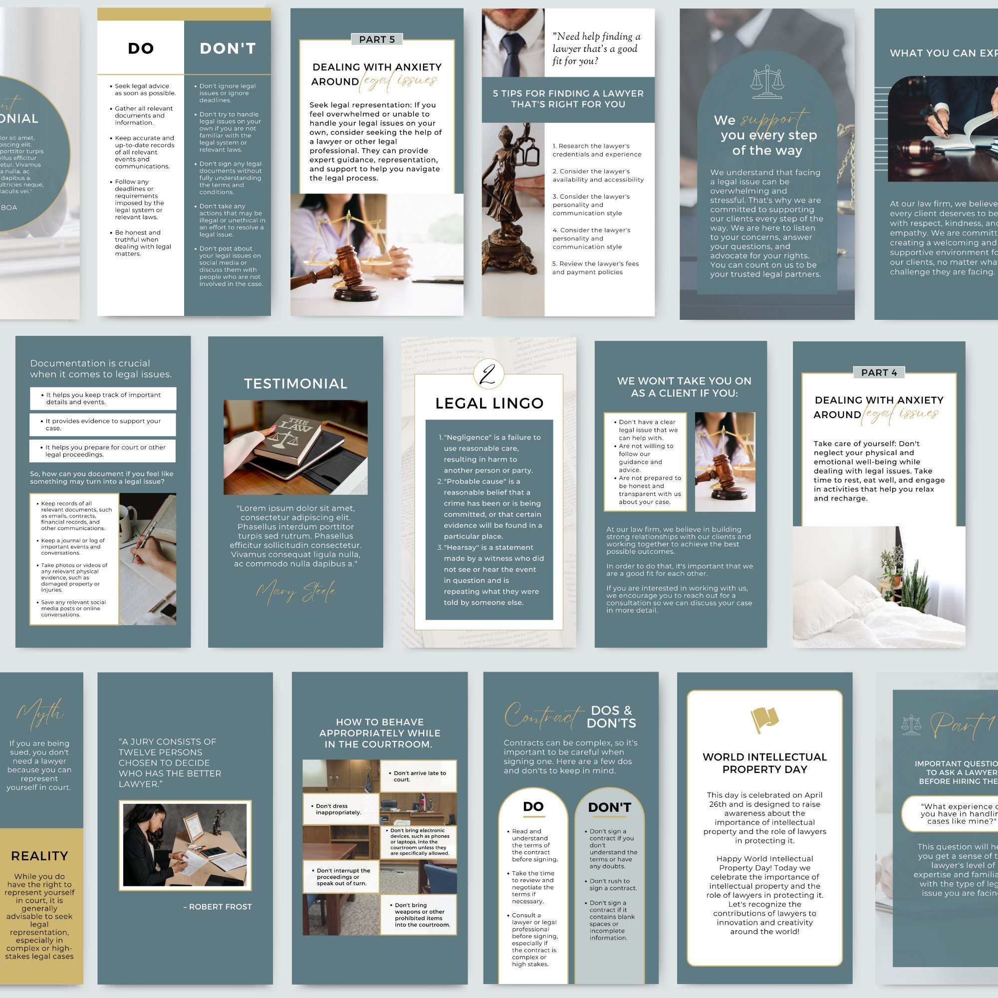Lawyer Templates Canva Law Office Instagram Stories Posts Law Firm ...