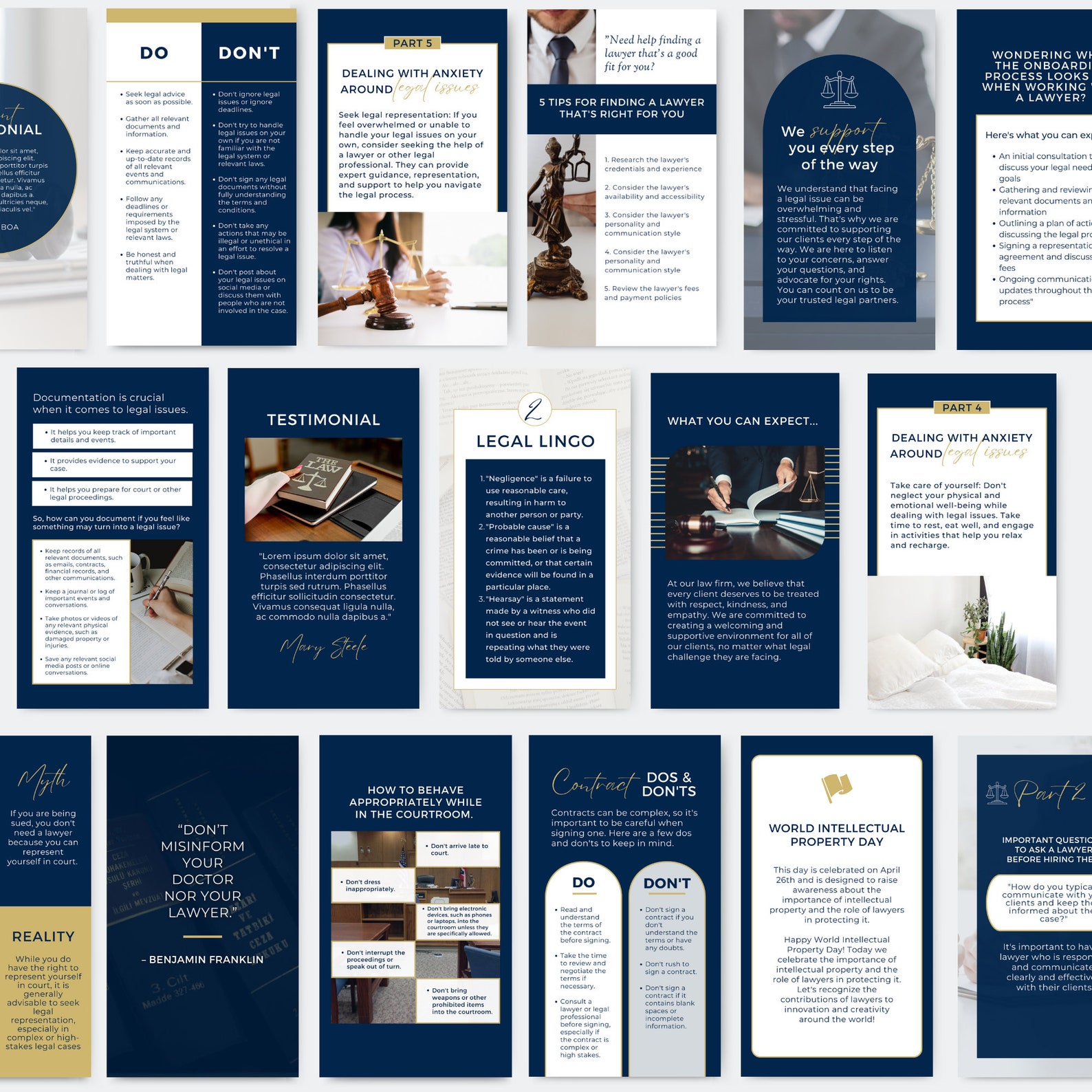 Lawyer Templates Canva Law Office Instagram Stories Posts Law Firm ...