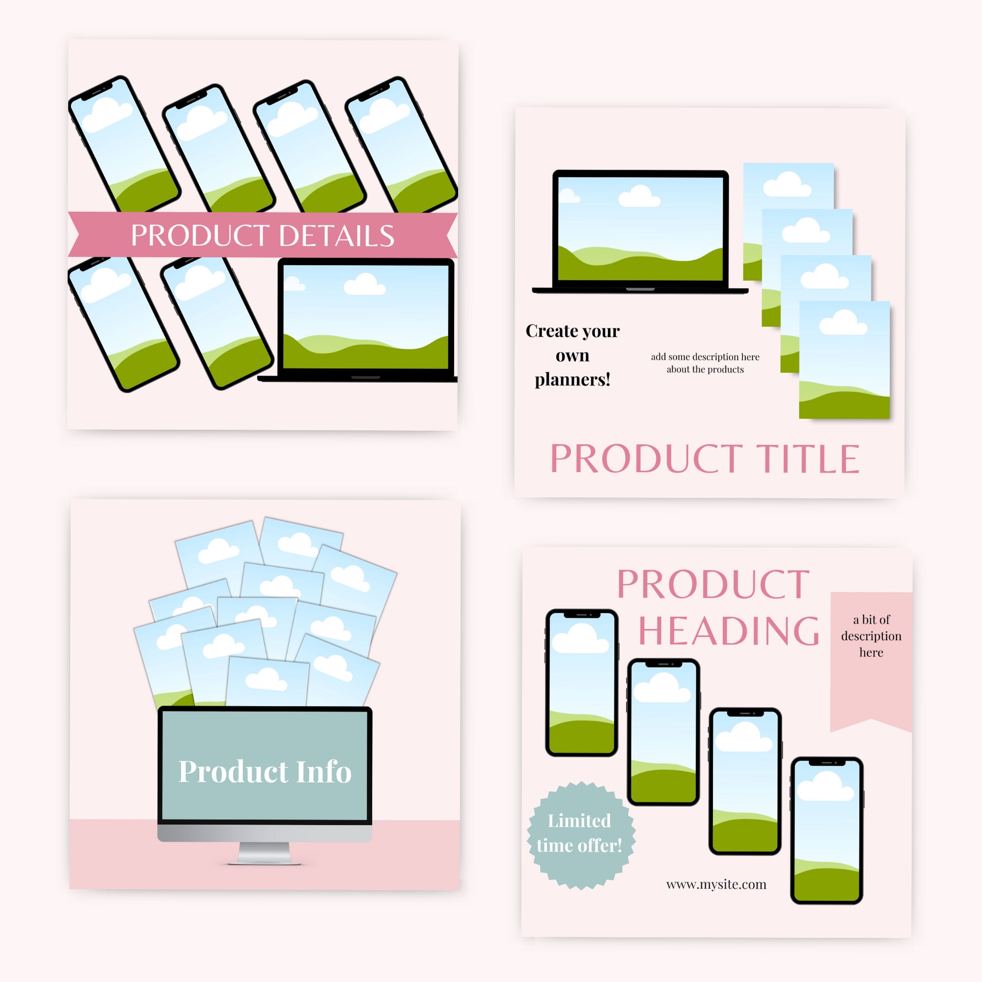 Digital Product Listing Mockup Template Etsy Listing Template Canva ...
