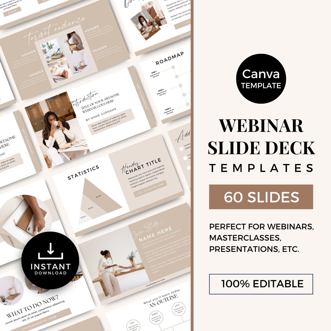Slide Deck Template Canva Presentation Template Canva Masterclass Template Webinar Slide Deck ...