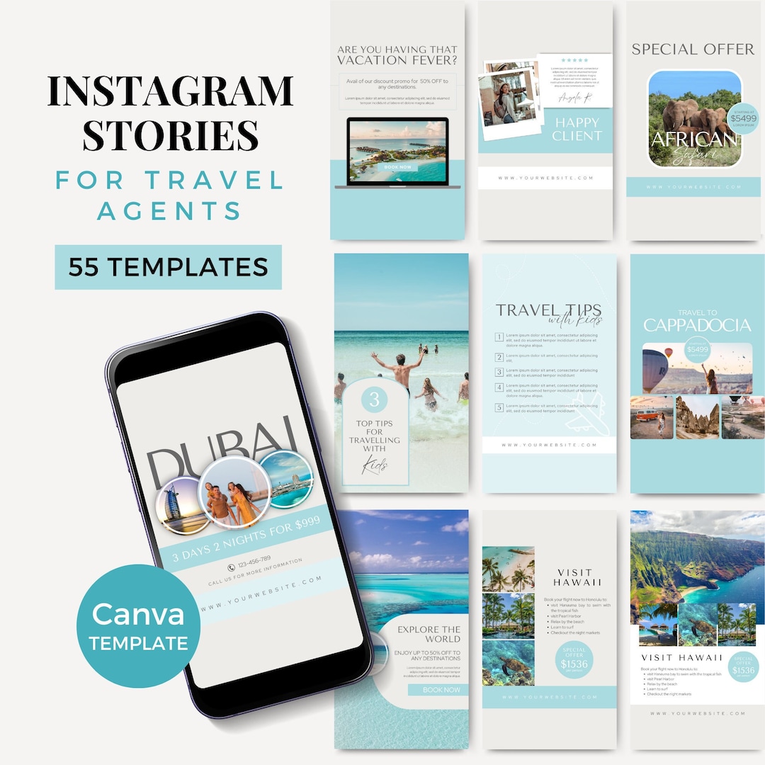 Travel Agent Instagram Template Travel Agency Templates Canva Travel ...