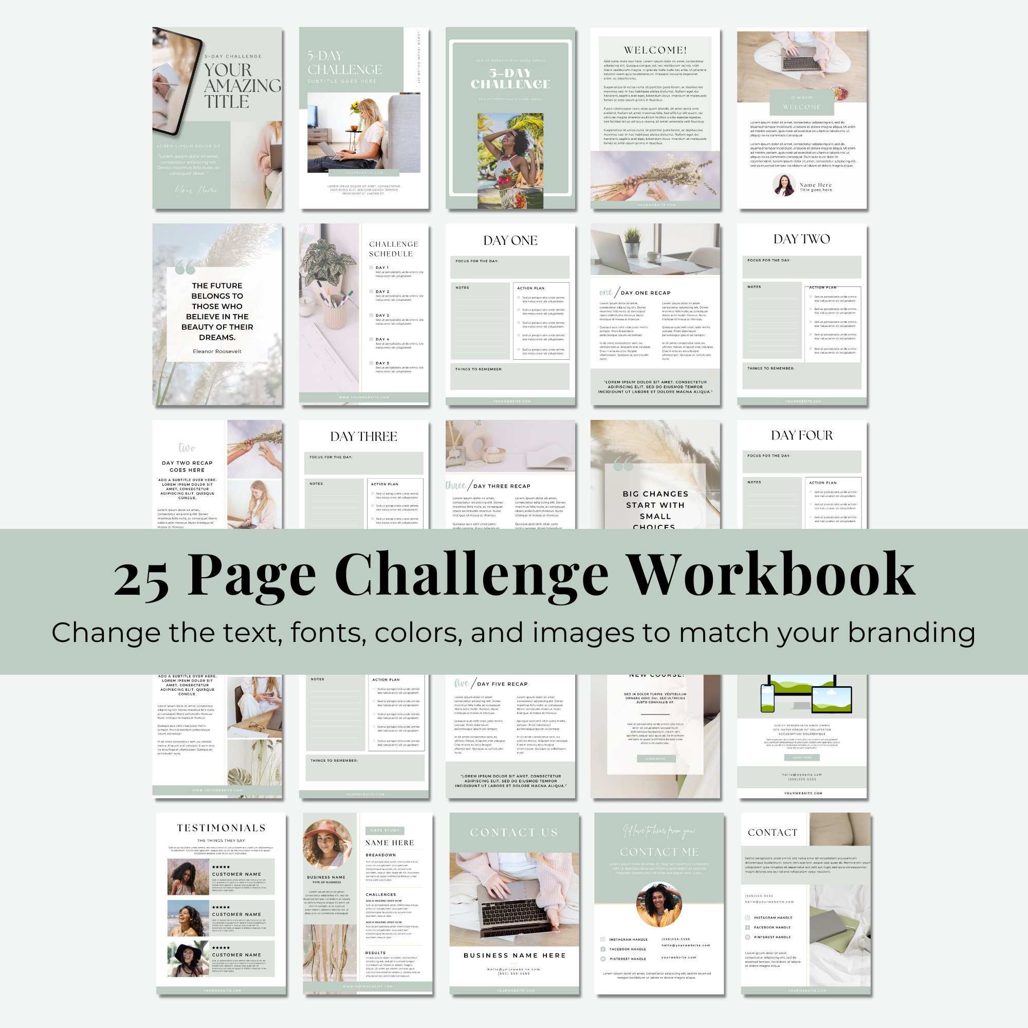 Workbook Template Canva Challenge Template Worksheet Lead Magnet Coach ...