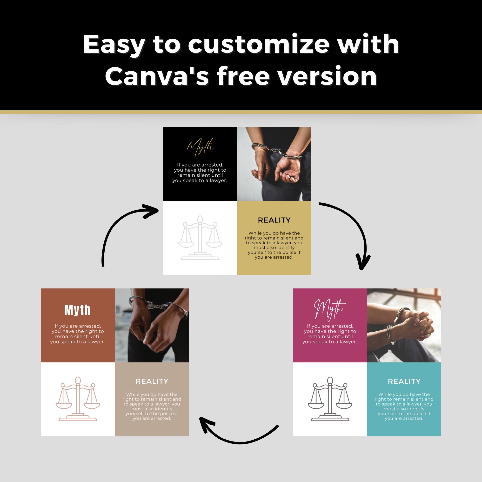 Lawyer Templates Canva Law Office Instagram Posts Law Firm Social Media ...