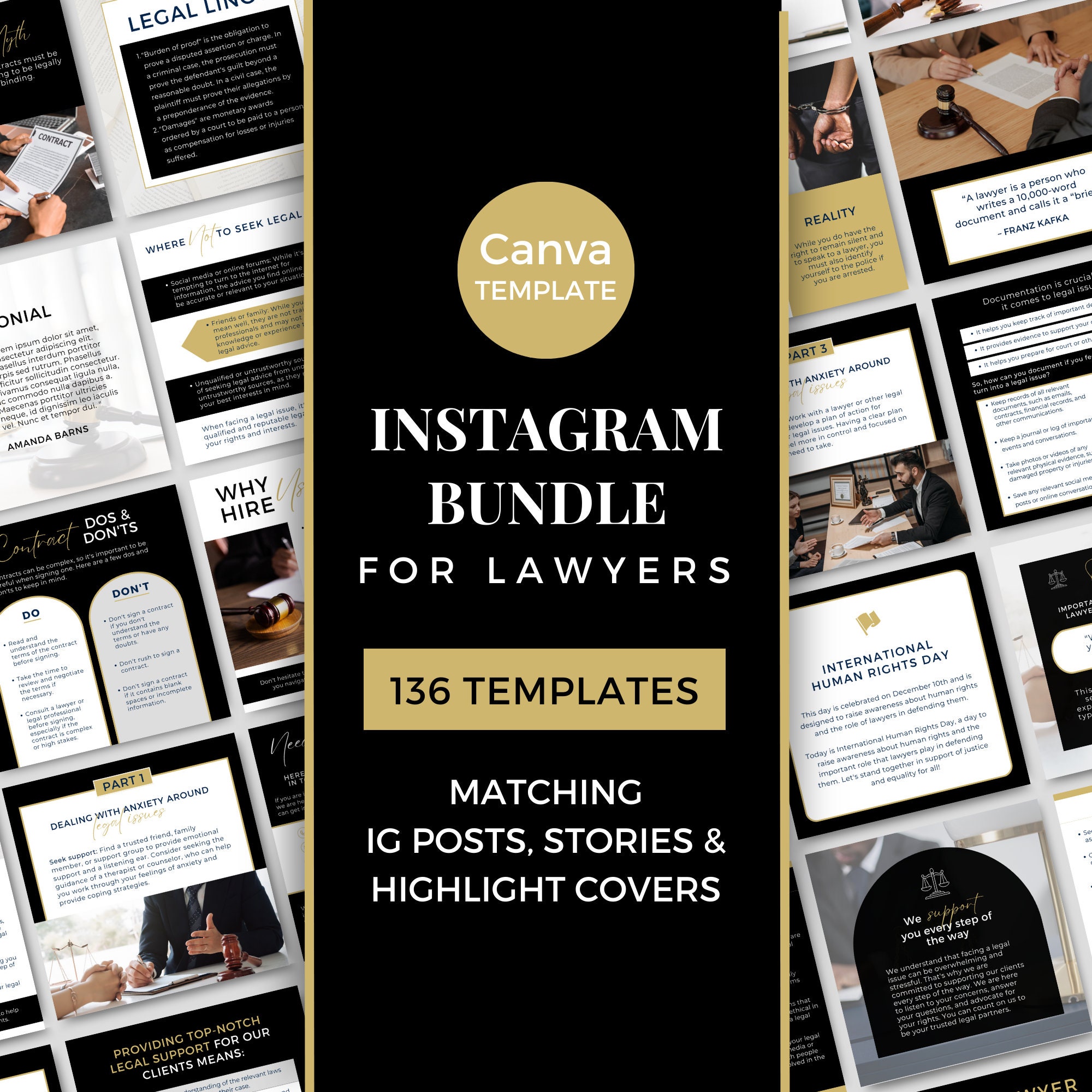 Lawyer Templates Canva Law Office Instagram Posts Law Firm Social Media ...