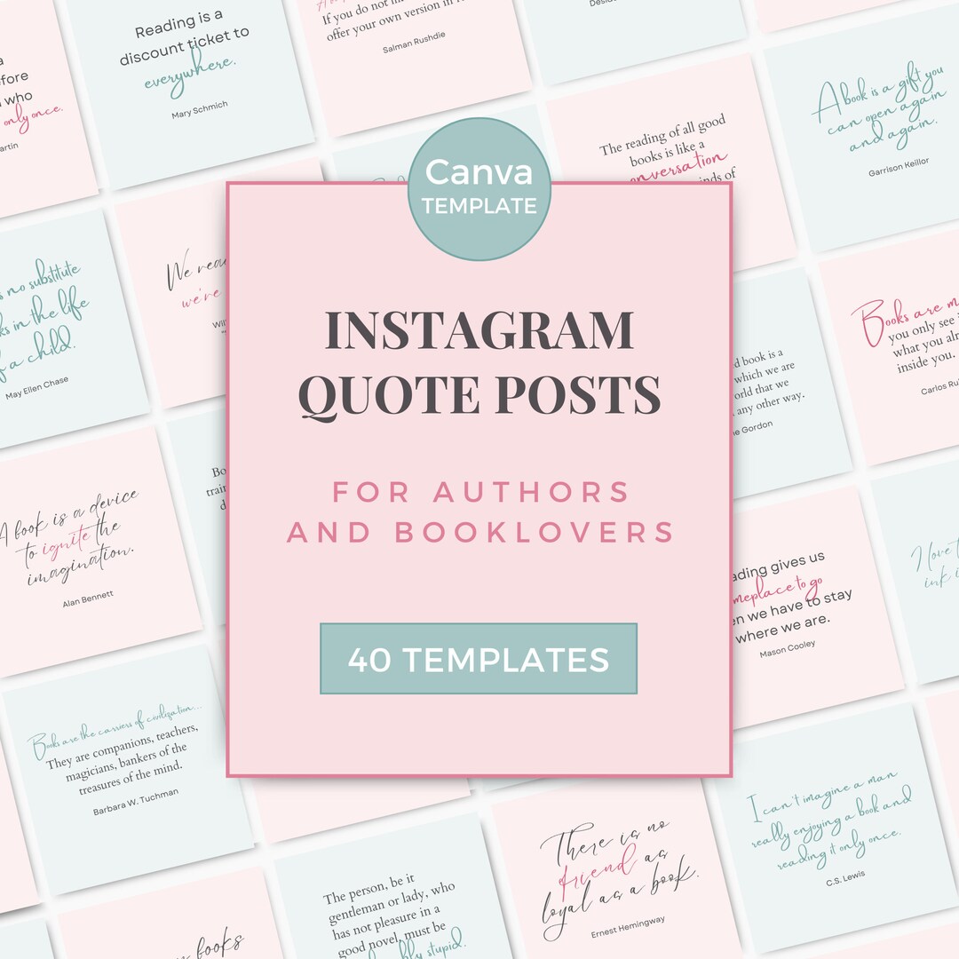 Author Instagram Quote Posts Canva Template Writers Social Media Post ...