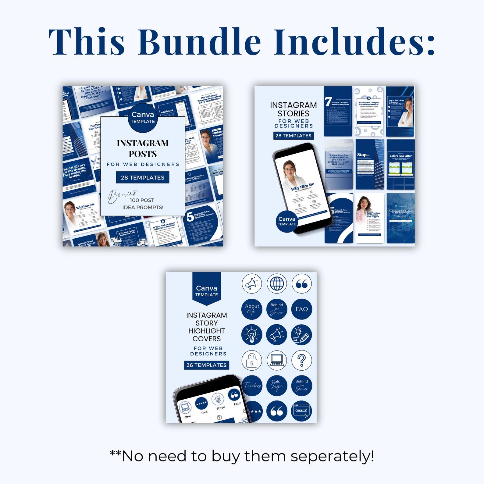 Web Design Instagram Post Templates for Web Designer Social Media Story ...