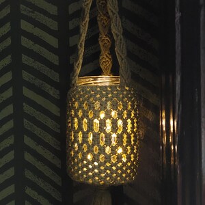 Vintage Boho Macrame Hanging Lantern/pendant Light, Intricate Detailed Design, Boho Lighting - Etsy