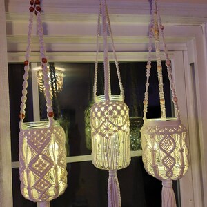 Vintage Boho Macrame Hanging Lantern/pendant Light, Boho Lighting - Etsy