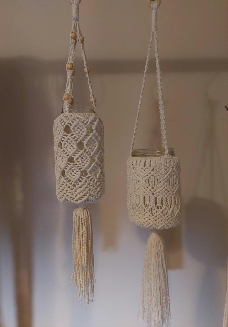 Vintage Boho Macrame Hanging Lantern/pendant Light, Intricate Detailed Design, Boho Lighting - Etsy