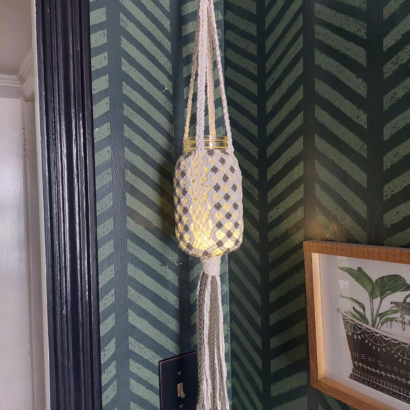 Macrame Hanging Lamp - Etsy