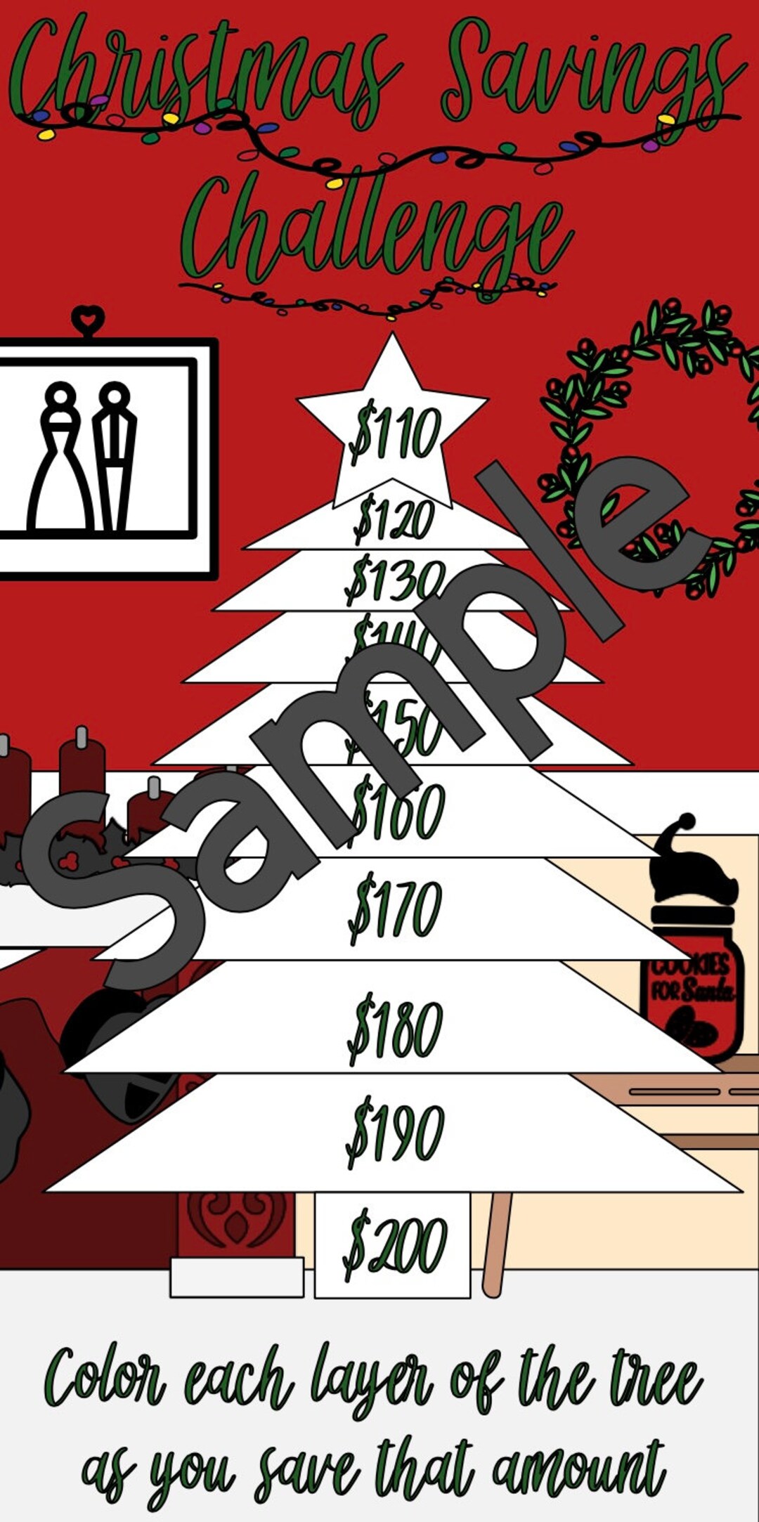 Printable High Value Christmas Savings Challenge - Etsy