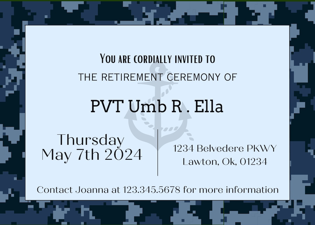 Navy Retirement Invitation | E-vites | Digital Invitations | Military ...