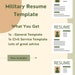 Military Resume Template | General & Civil Service Resume Template ...