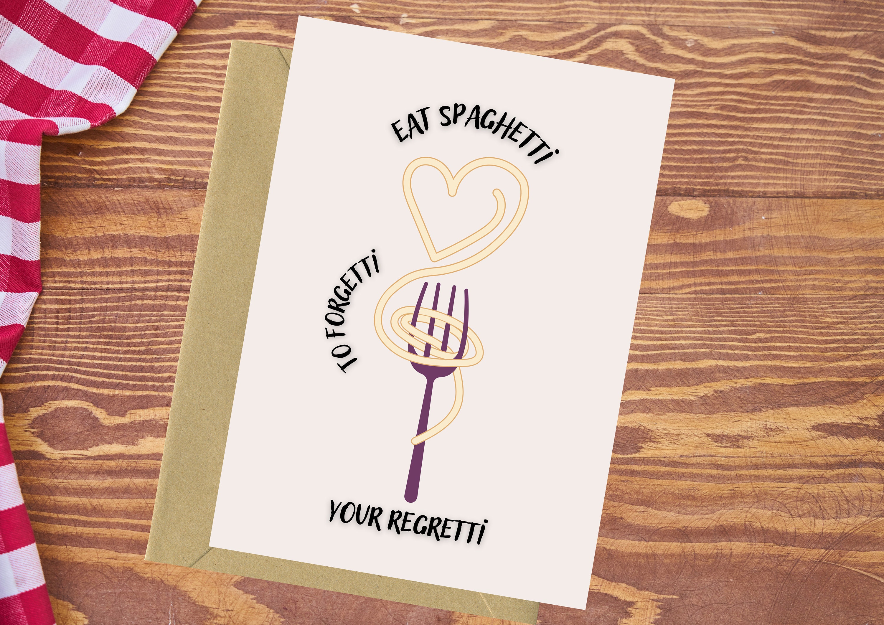 Printable Spaghetti Card /funny Food Card / Cute Foody Card / - Etsy
